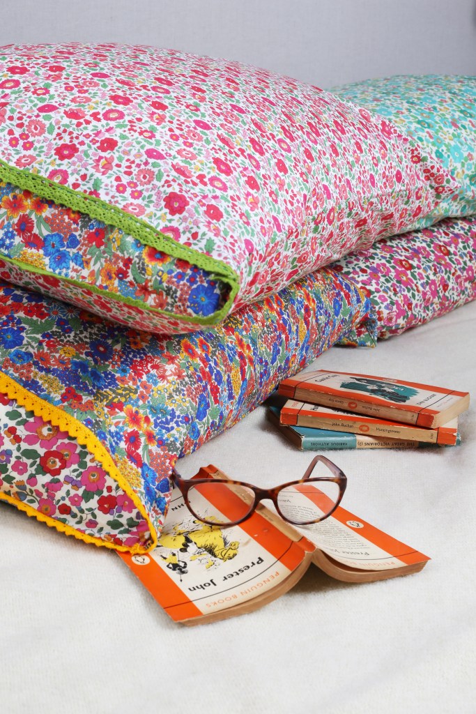 Create your own pillow cases using liberty fabric