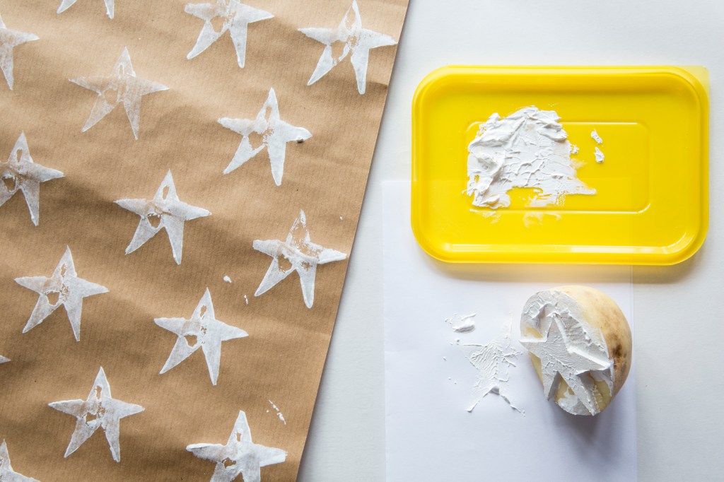 Potato Printed Wrapping Paper